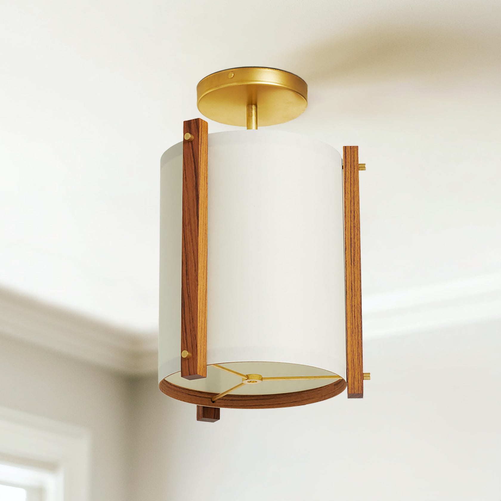 Japanese Mid-Century Teak Ceiling Light – James Mankoff Design