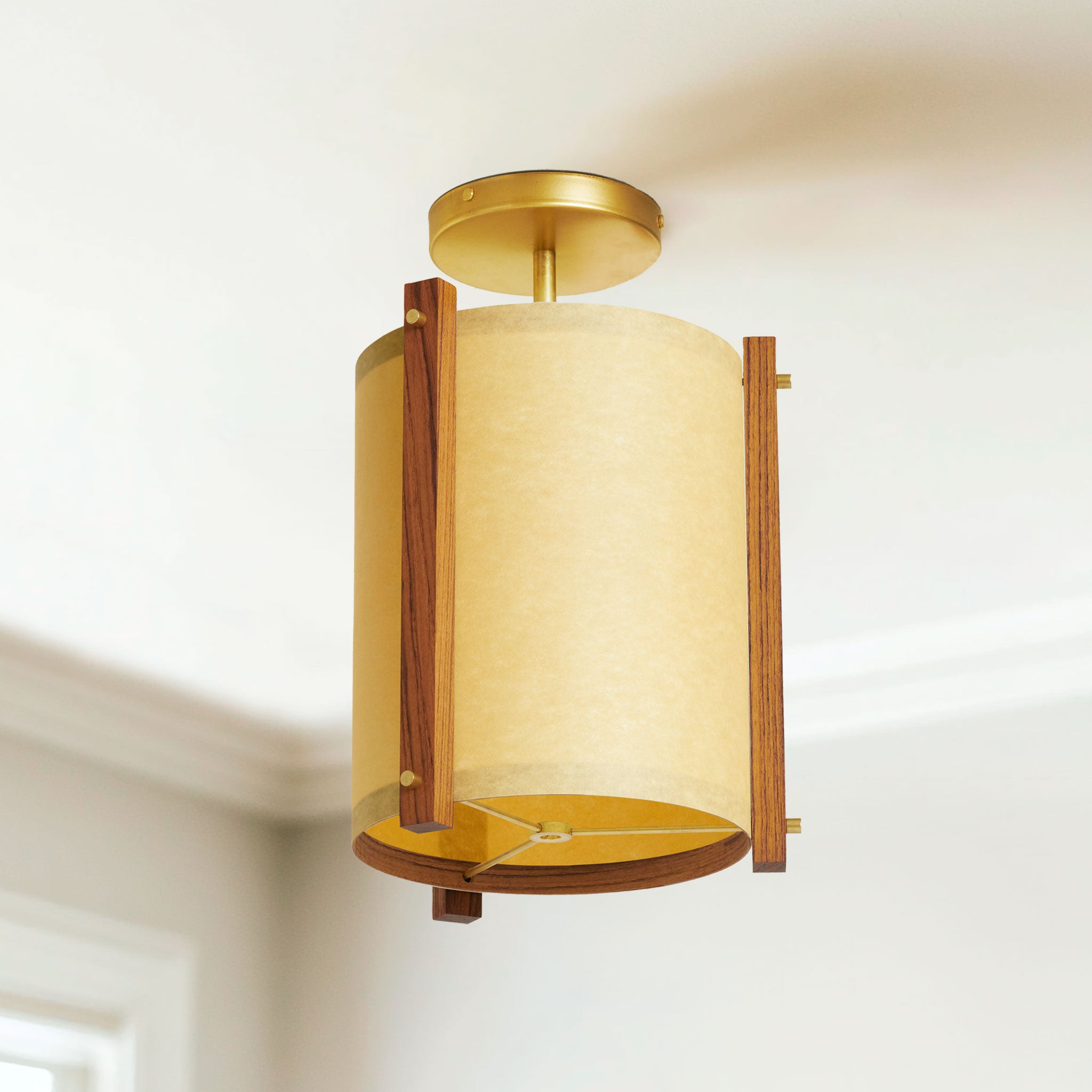 Japanese Mid-Century Teak Ceiling Light – James Mankoff Design