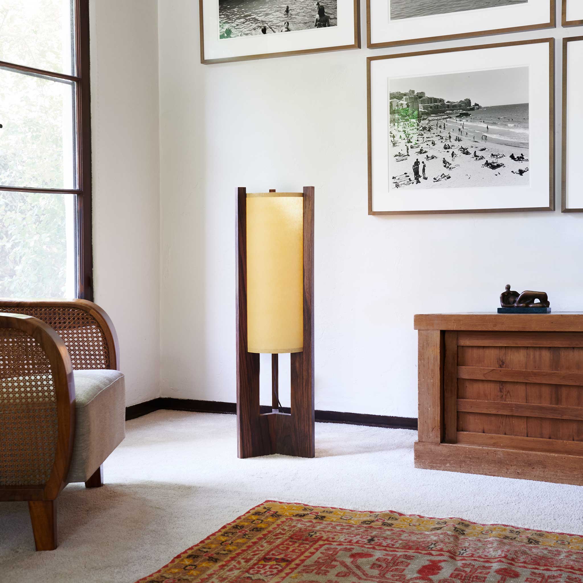 Japanese inspired Mid-Century Walnut Floor Lamp – James Mankoff Design